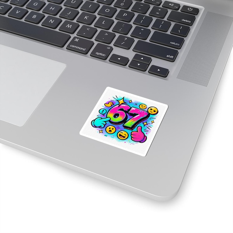 Colorful Number 67 Sticker | Kiss-cut Vinyl, Emojis & Thumbs Up - Etsy