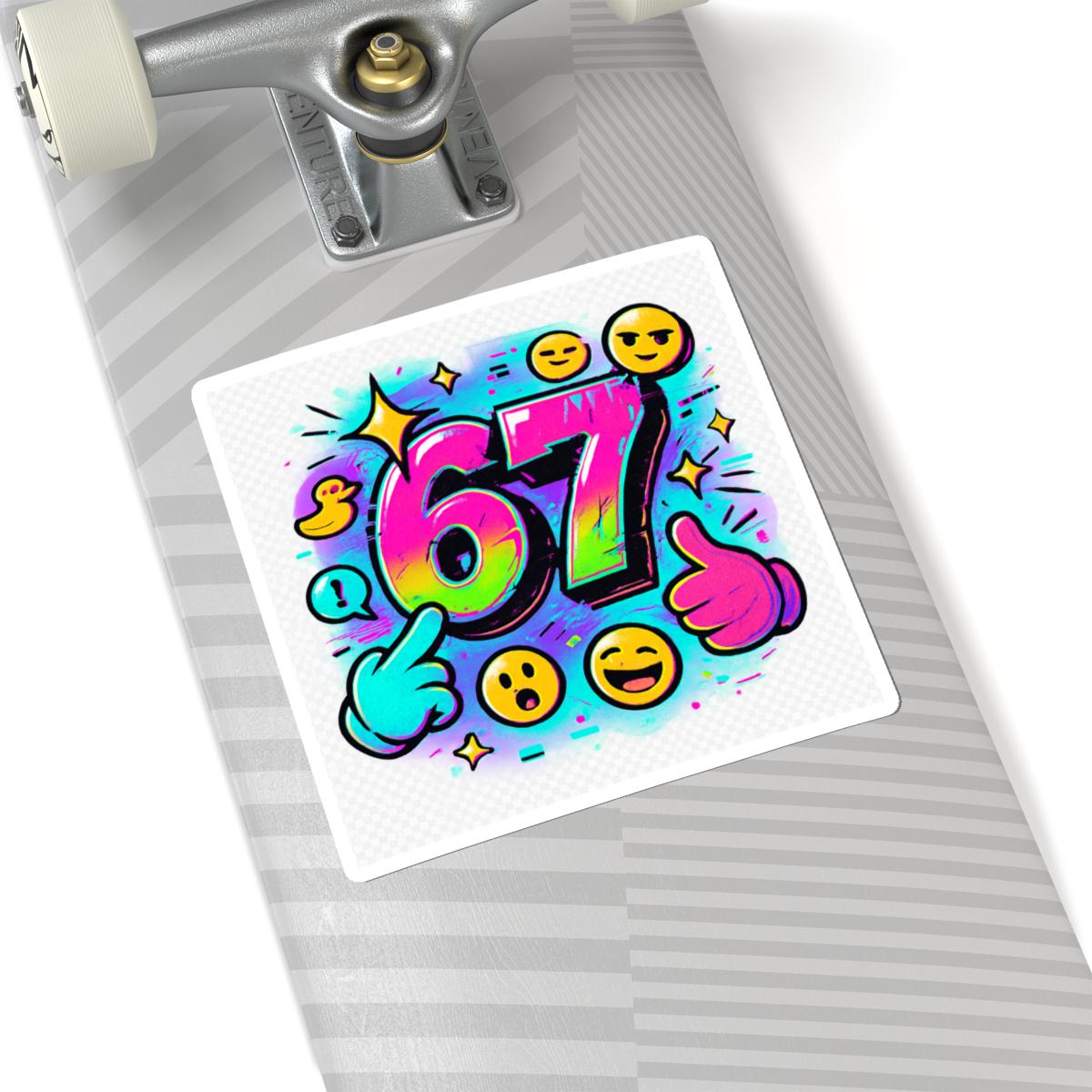 Colorful Number 67 Sticker | Kiss-cut Vinyl, Emojis & Thumbs Up - Etsy