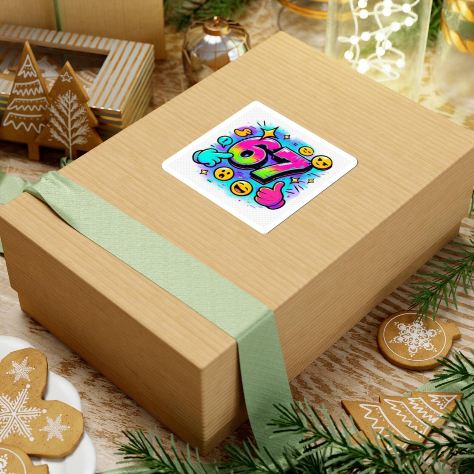 Colorful Number 67 Sticker | Kiss-cut Vinyl, Emojis & Thumbs Up - Etsy
