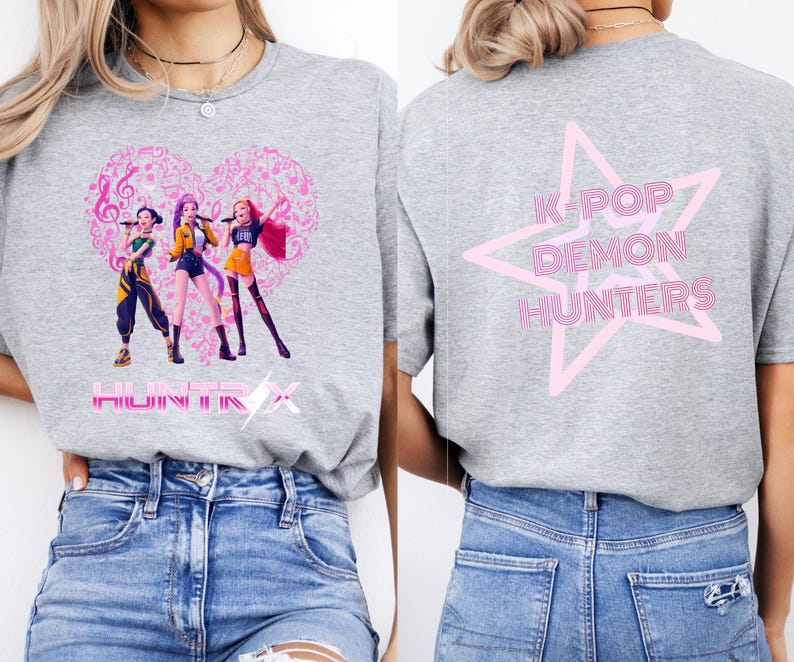 K-pop Demon Hunters T-shirt | HUNTRX Kpop Girl Group Shirt | Front ...