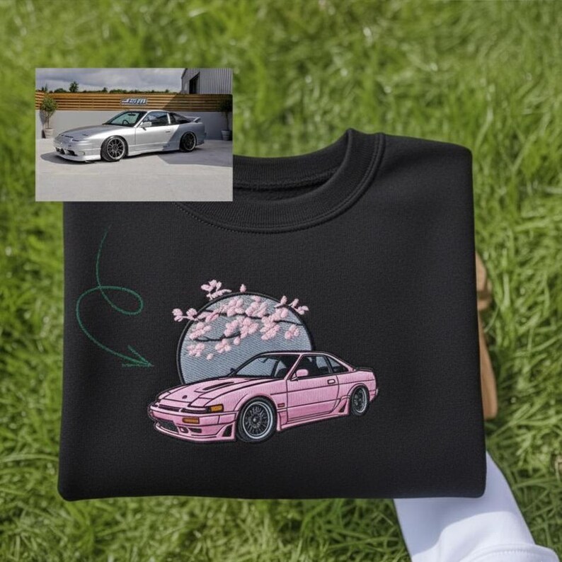 Embroidered Japanese Sports Car Sweatshirt, JDM Streetwear Crewneck - Etsy