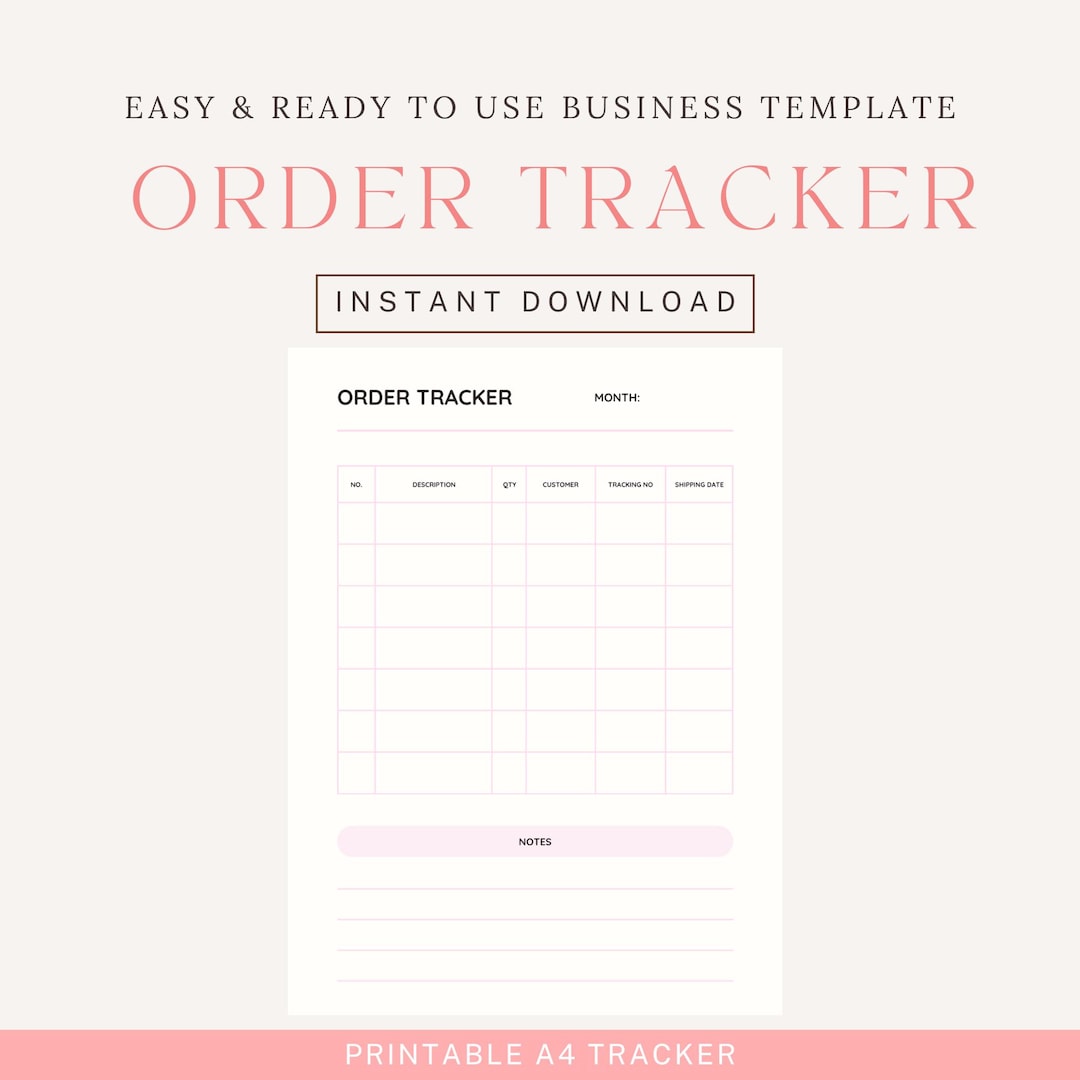 Printable Order Tracker | Small Business Order Log | Etsy Seller ...
