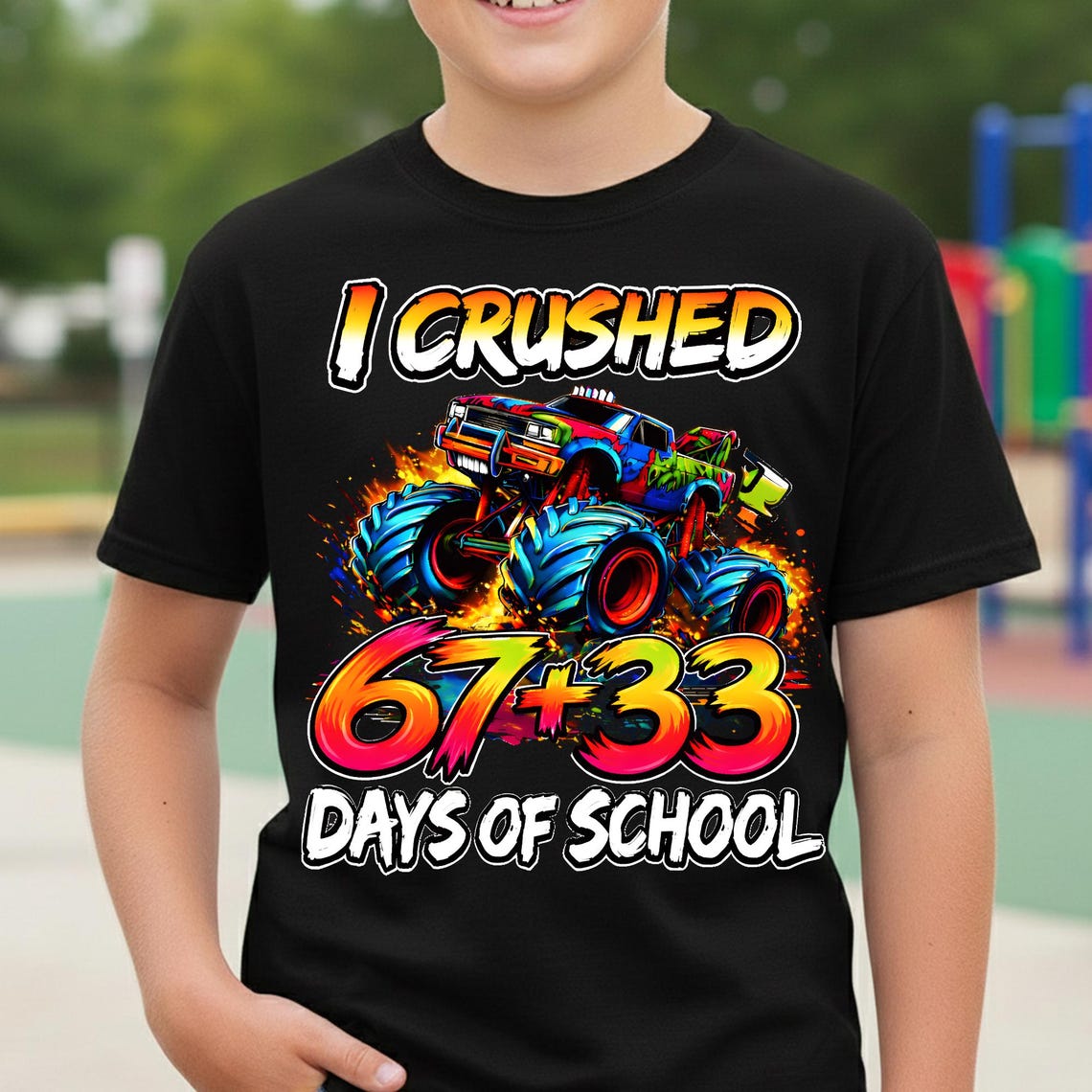 Monster Truck 100 Days of School PNG, I Crushed 67+ 33 Days of School ...