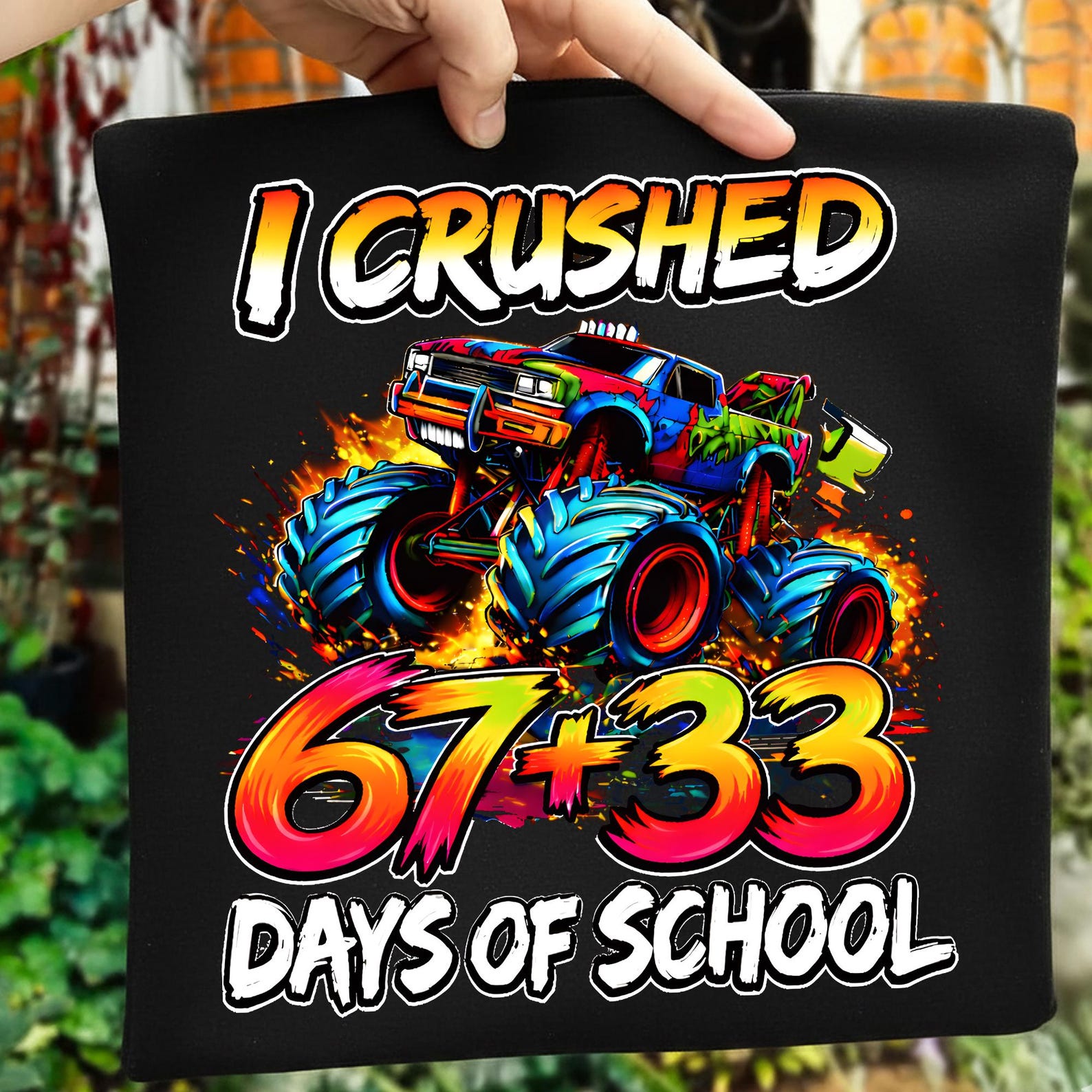 Monster Truck 100 Days of School PNG, I Crushed 67+ 33 Days of School ...