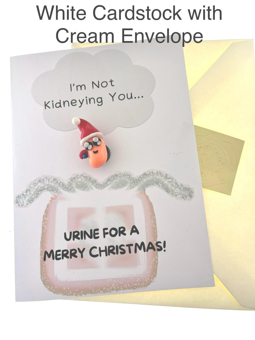 Funny Personalized Santa Kidney 3D Card Handmade Polymer Clay Magnet ...