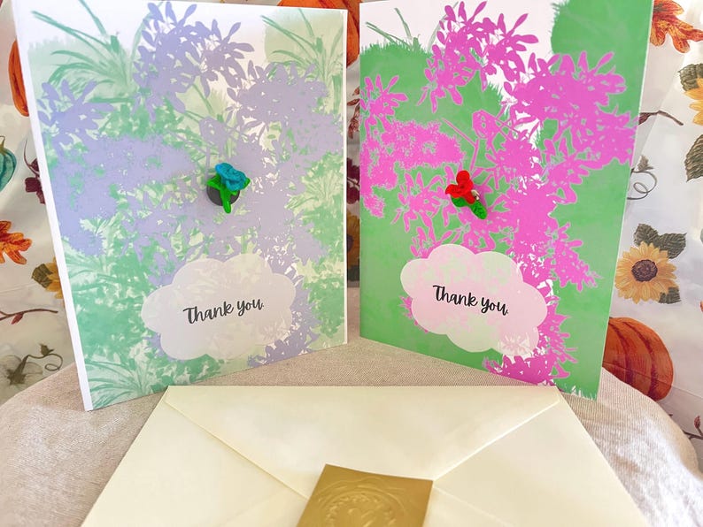 3D Flower Handmade Thank You Card Personalized Polymer Clay Magnet Gift ...