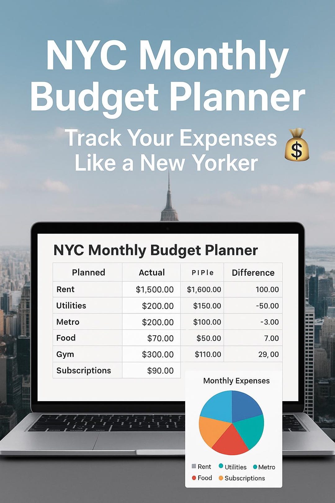 NYC Monthly Budget Planner — Smart Excel Sheet for Managing Your ...