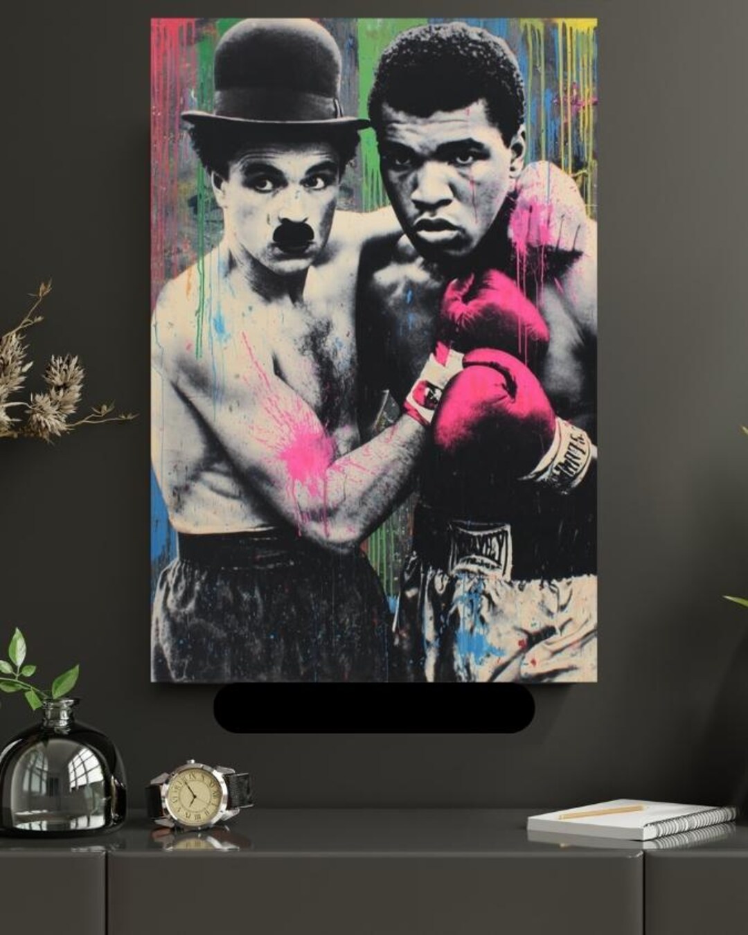Charlie Chaplin Mohamed Ali Pop Art Street Wall Poster 70x100cm XL ...