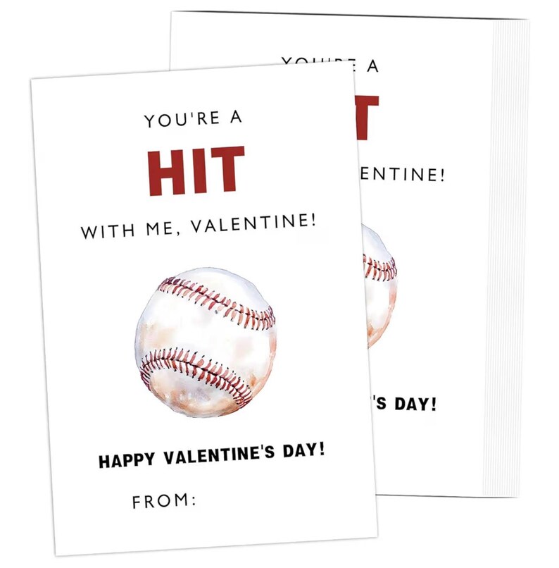 Baseball Valentine Cards for Kids – Non Candy Classroom Valentines ...