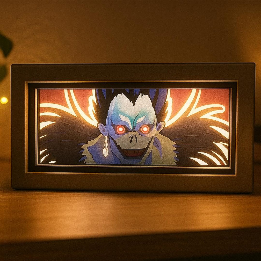 Death Note Anime Light Box Lamp – Ryuk & L Multicolor Remote Control ...