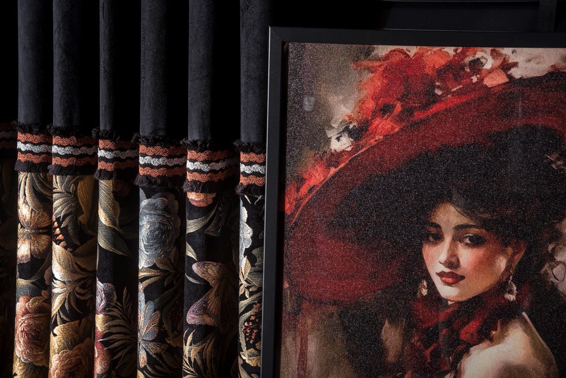 Luxury Floral Velvet Curtains – Black & Gold Baroque Drapes by Maison ...