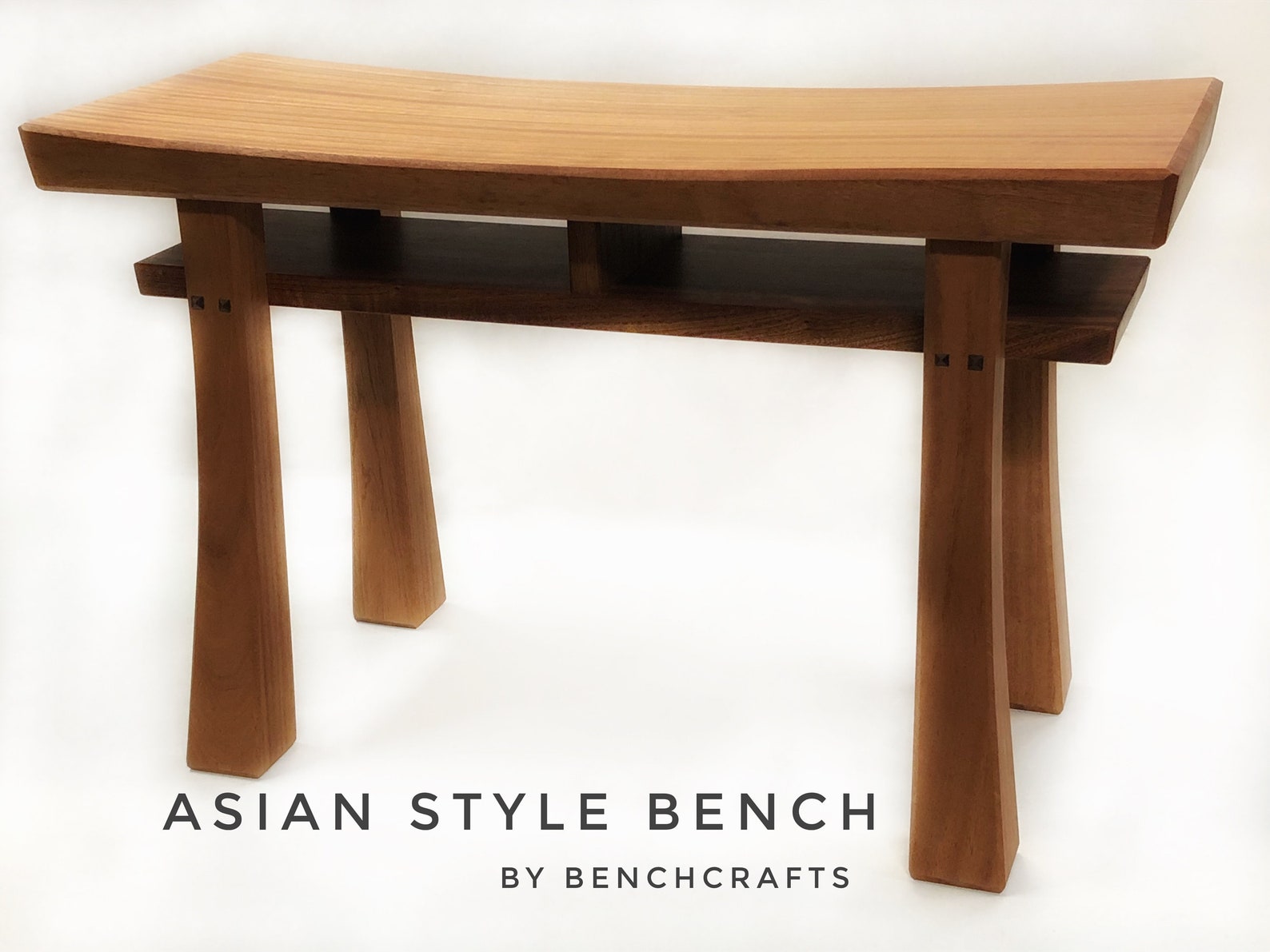 Asian Style Bench Walnut Cherry Mahogany or Maple - Etsy