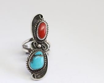 Red Turquoise Ring - Etsy