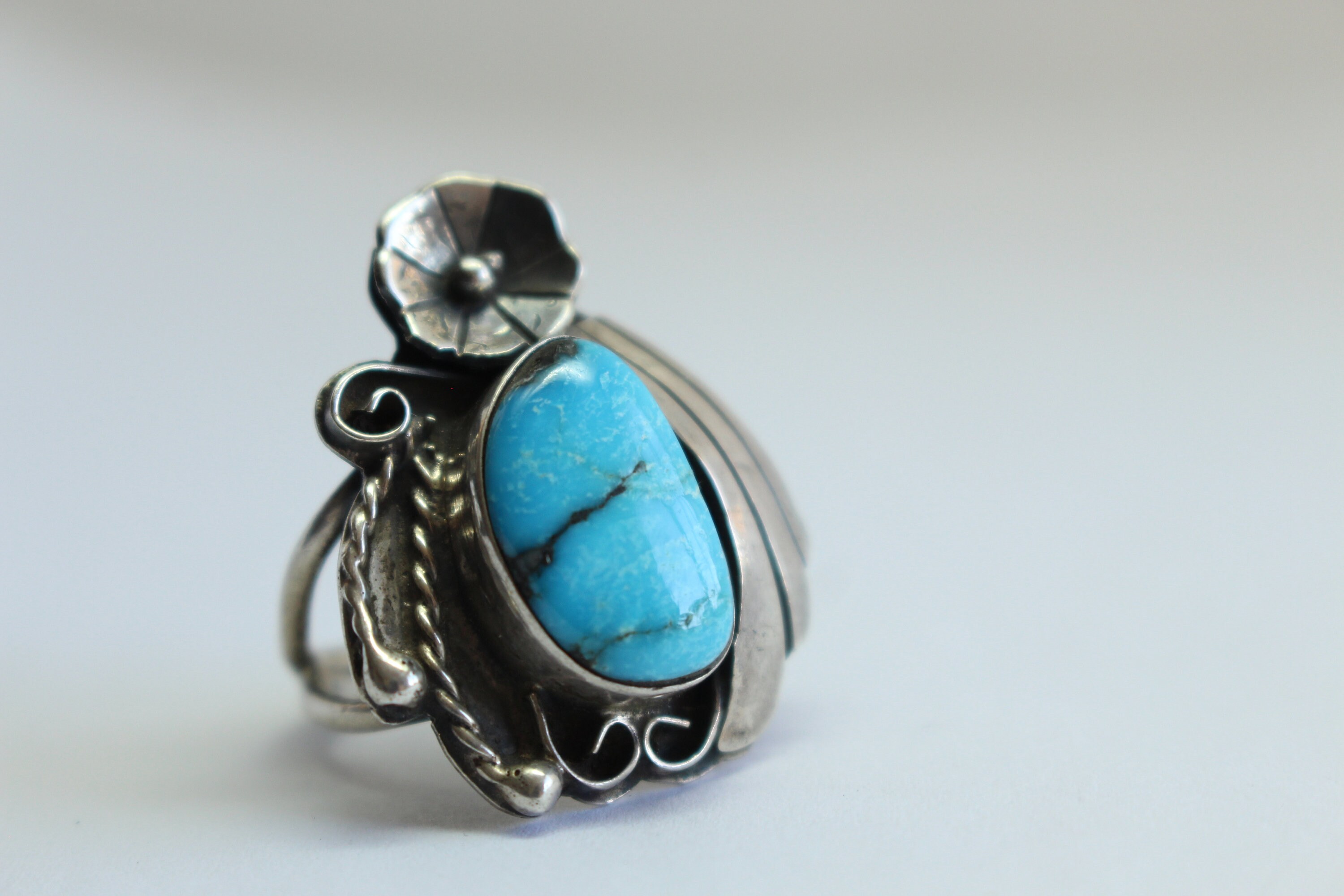Sterling Silver and Turquoise Ring Vintage Made by Delvin J. Nelson ...