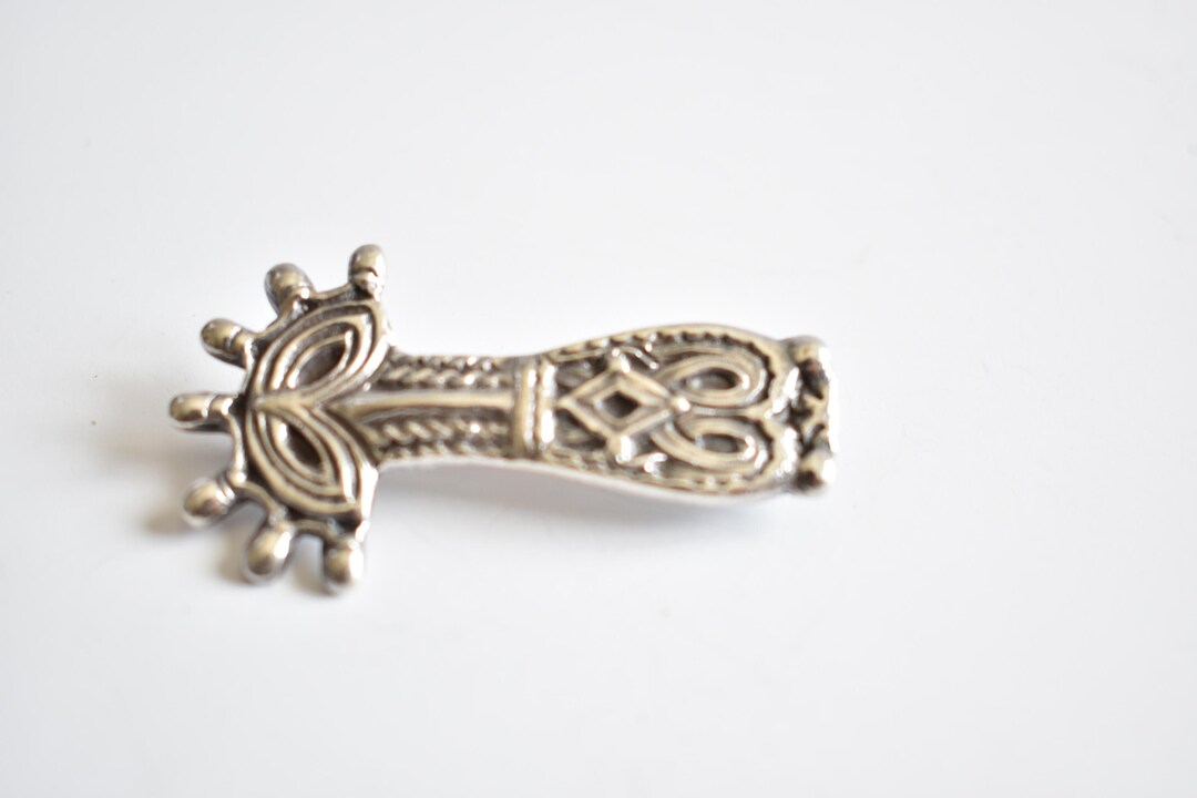 Sterling Silver Gothic Fibula Brooch viking Celtic Jewelry - Etsy