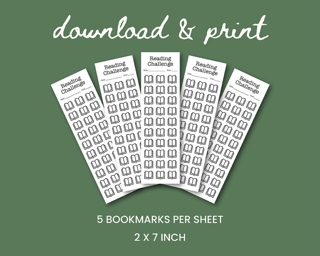 Printable Readable Challenge Bookmarks by Ginger Pixie - Etsy