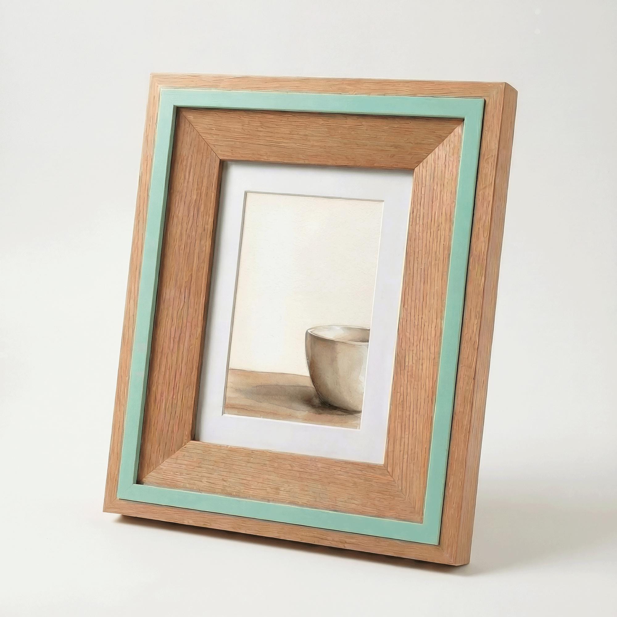 Quiet Corner Wooden Photo Frame – Soft Green Accent Frame for Calm Desk ...