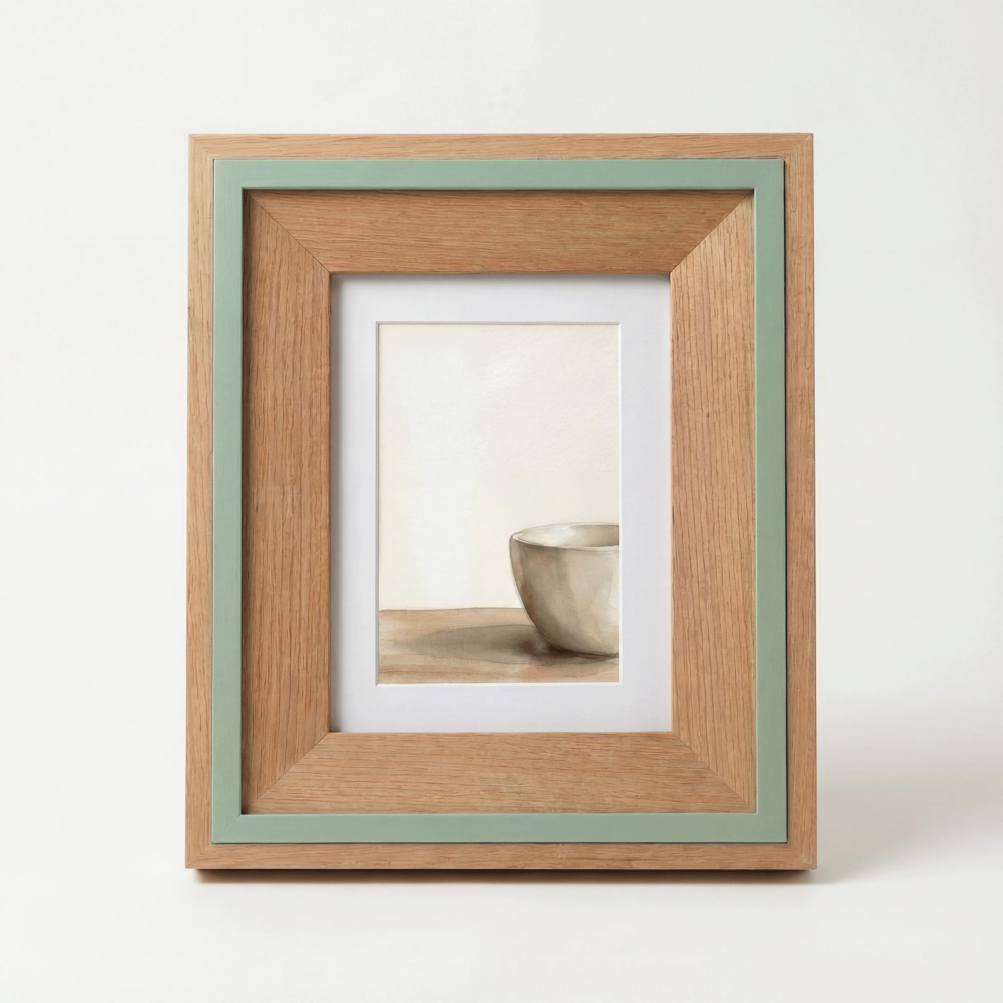 Quiet Corner Wooden Photo Frame – Soft Green Accent Frame for Calm Desk ...