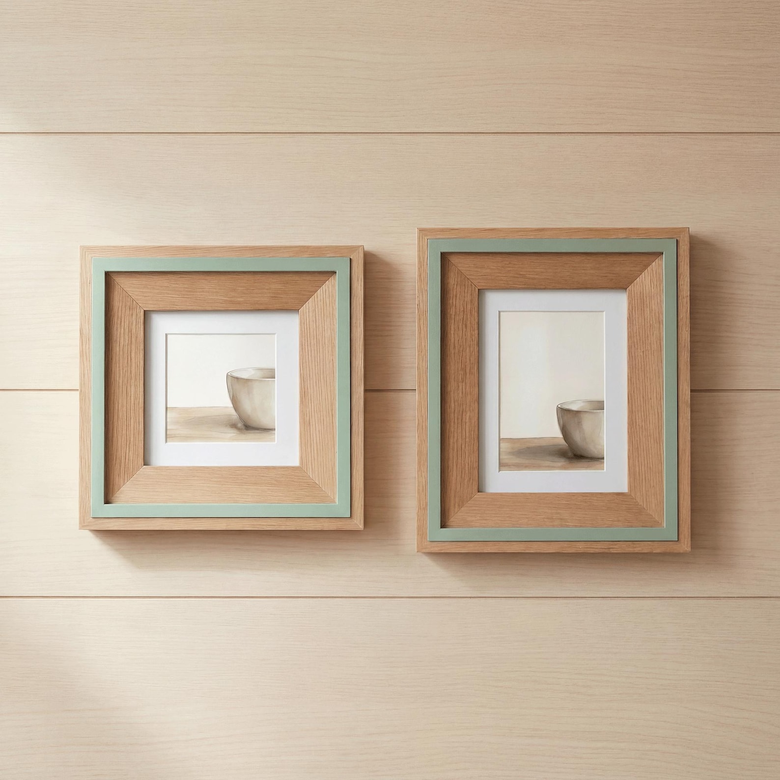 Quiet Corner Wooden Photo Frame – Soft Green Accent Frame for Calm Desk ...