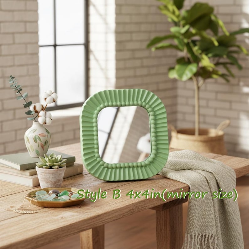Set of 7 Decorative Wall Mirrors, Wavy Frame Mirror Set, Modern Accent ...