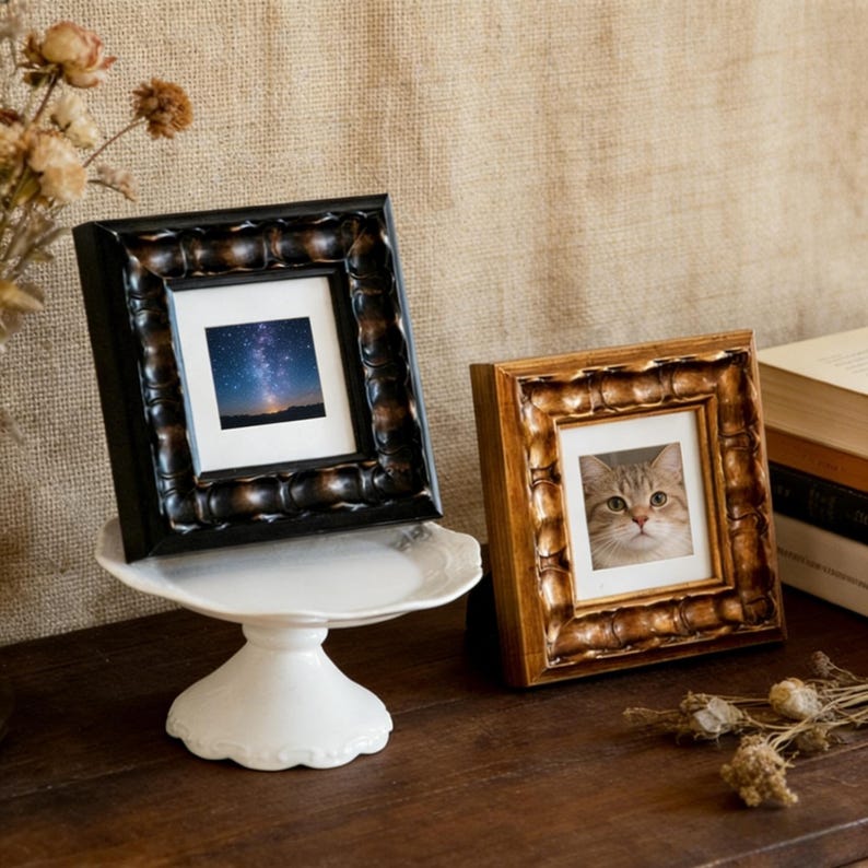 Vintage Photo Frame, Ornate Picture Frames for Wall & Tabletop, Square ...