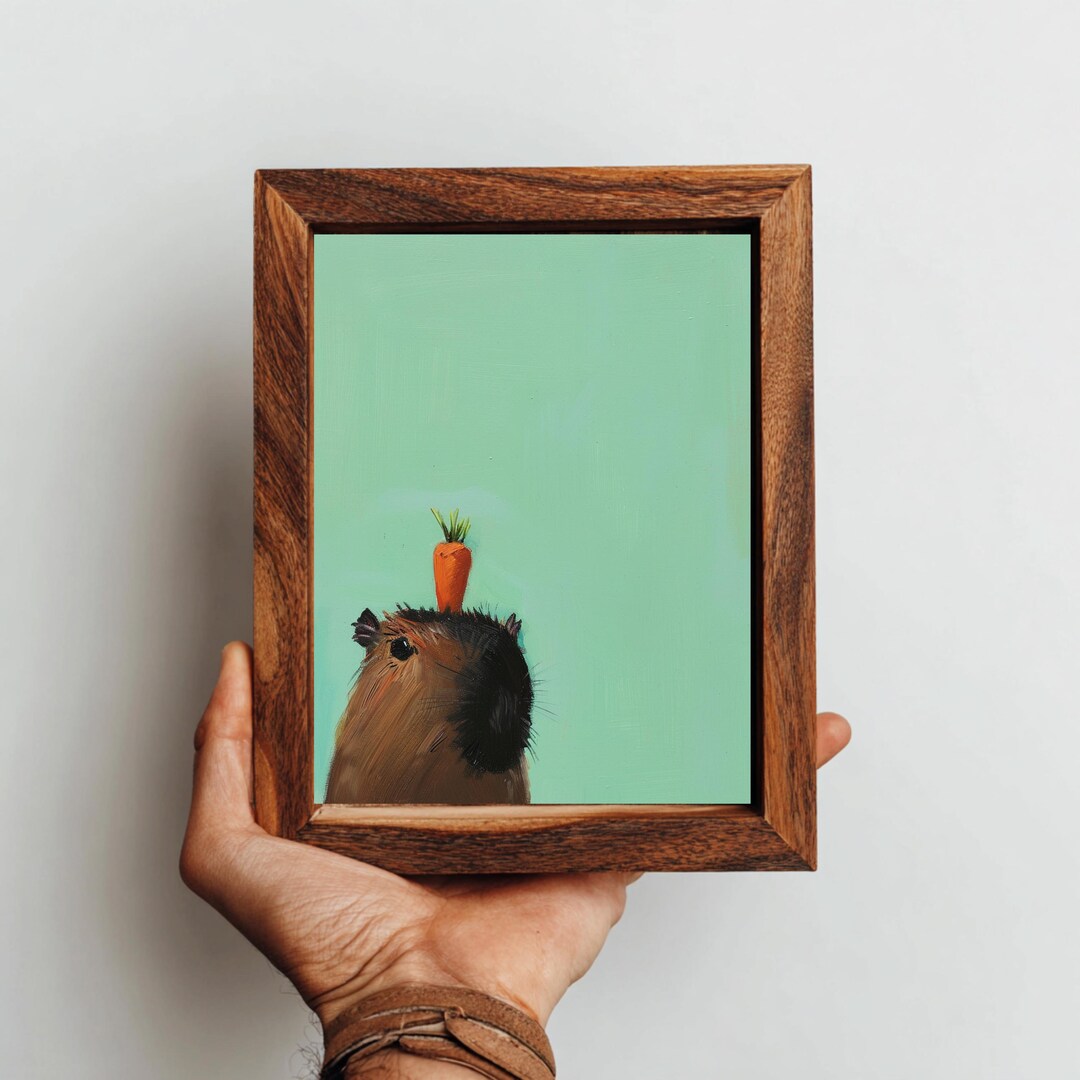 Capybara Art Print – Whimsical Fauvist Animal Illustration – Digital ...