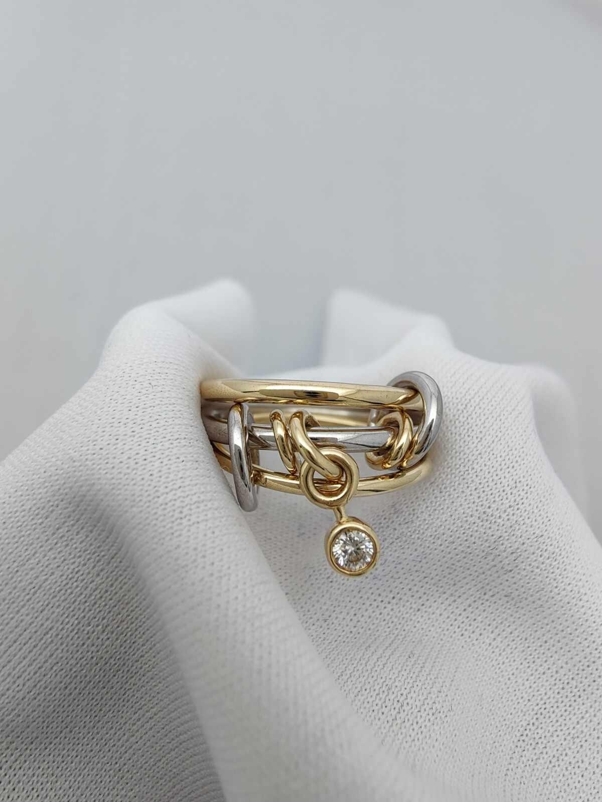 Chunky Gold Multi Linked Rings, Diamond Dangle, Lab Grown - Etsy