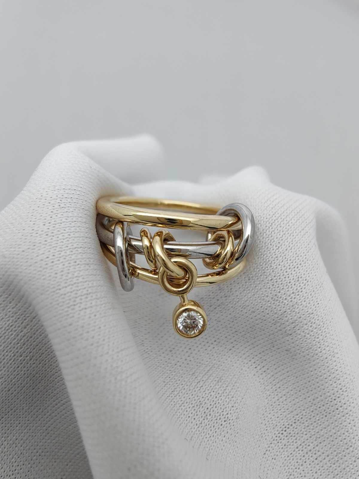 Chunky Gold Multi Linked Rings, Diamond Dangle, Lab Grown - Etsy