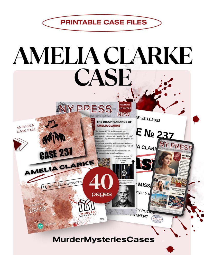 Printable Murder Mystery Case Files | Detective Case Solving | Criminal ...