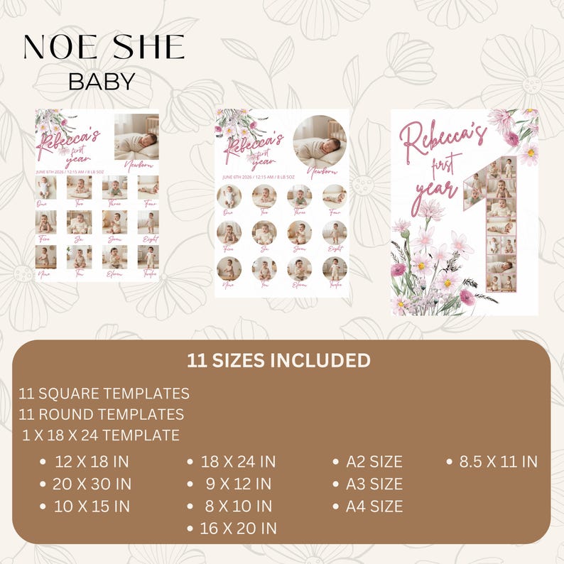 Pink Wildflower Milestone Bundle, First Birthday(digital Download) - Etsy