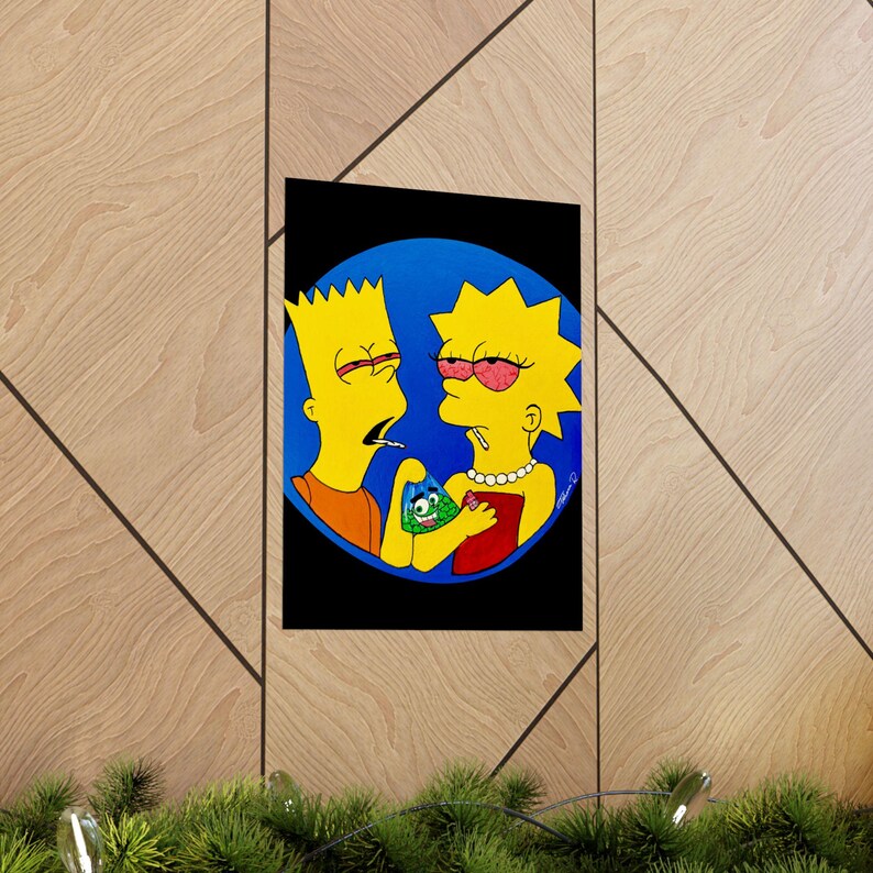 Stoned Simpsons Art Poster | Cartoon Wall Decor - Etsy