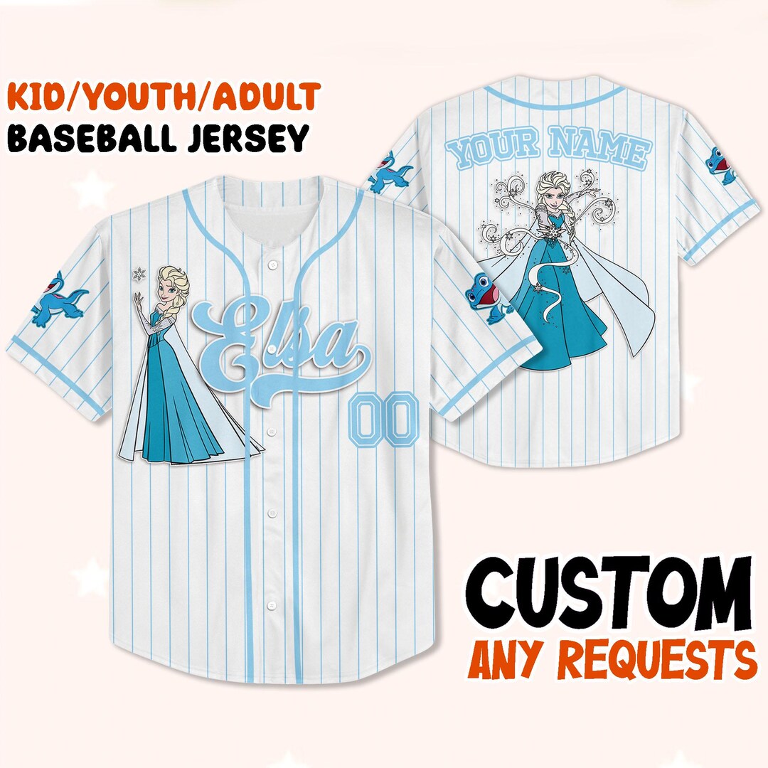 Custom Cinderella Baseball Jersey Kid Youth Adult | Princess Jersey ...