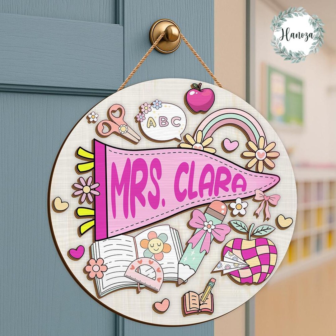 Custom Teacher Door Hanger, Welcome to Classroom Sign, Back to School ...