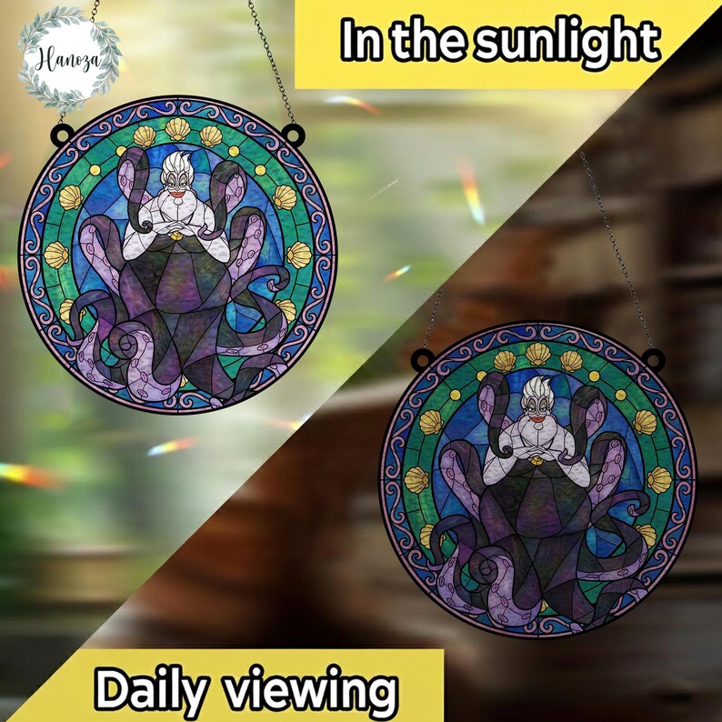 Disney Ursula Villains Stained Glass Suncatcher, Evil Queen Ursula ...