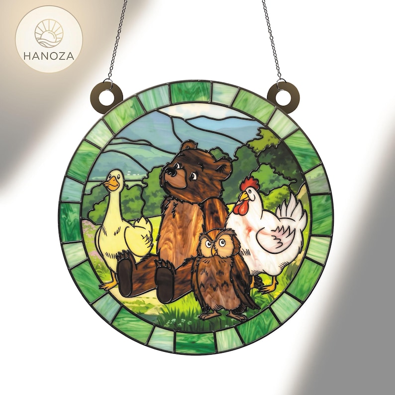 Little Bear Suncatcher Acrylic Window Hanging, Cute Animal Friends ...