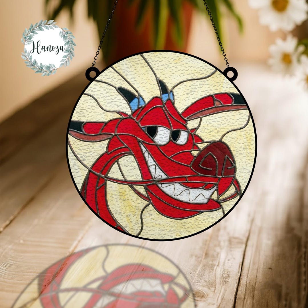 Mushu Suncatcher, Disney Stained Glass Window Hanging, Mulan Movie Art ...
