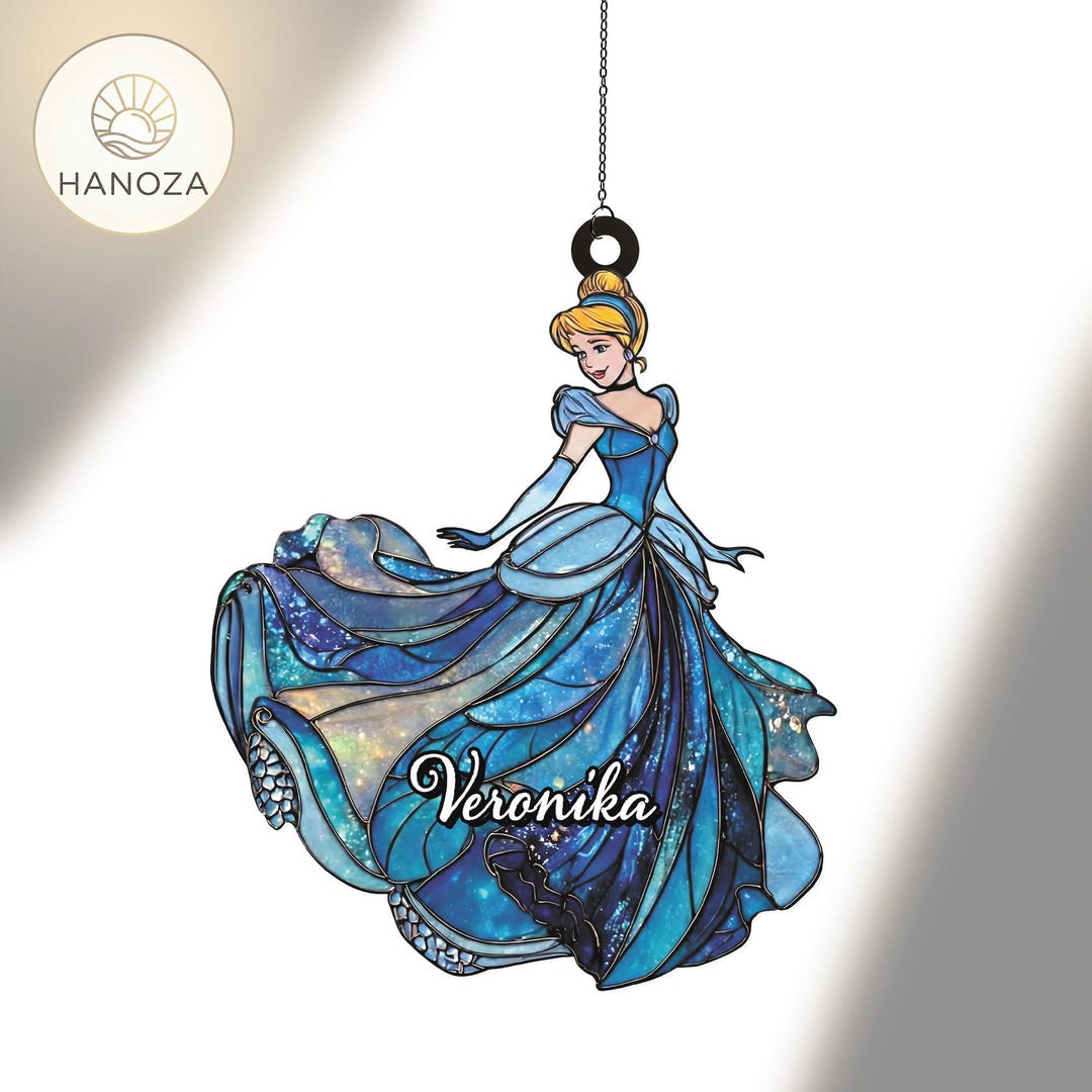Personalized Cinderella Acrylic Suncatcher, Custom Name Princess Gift ...