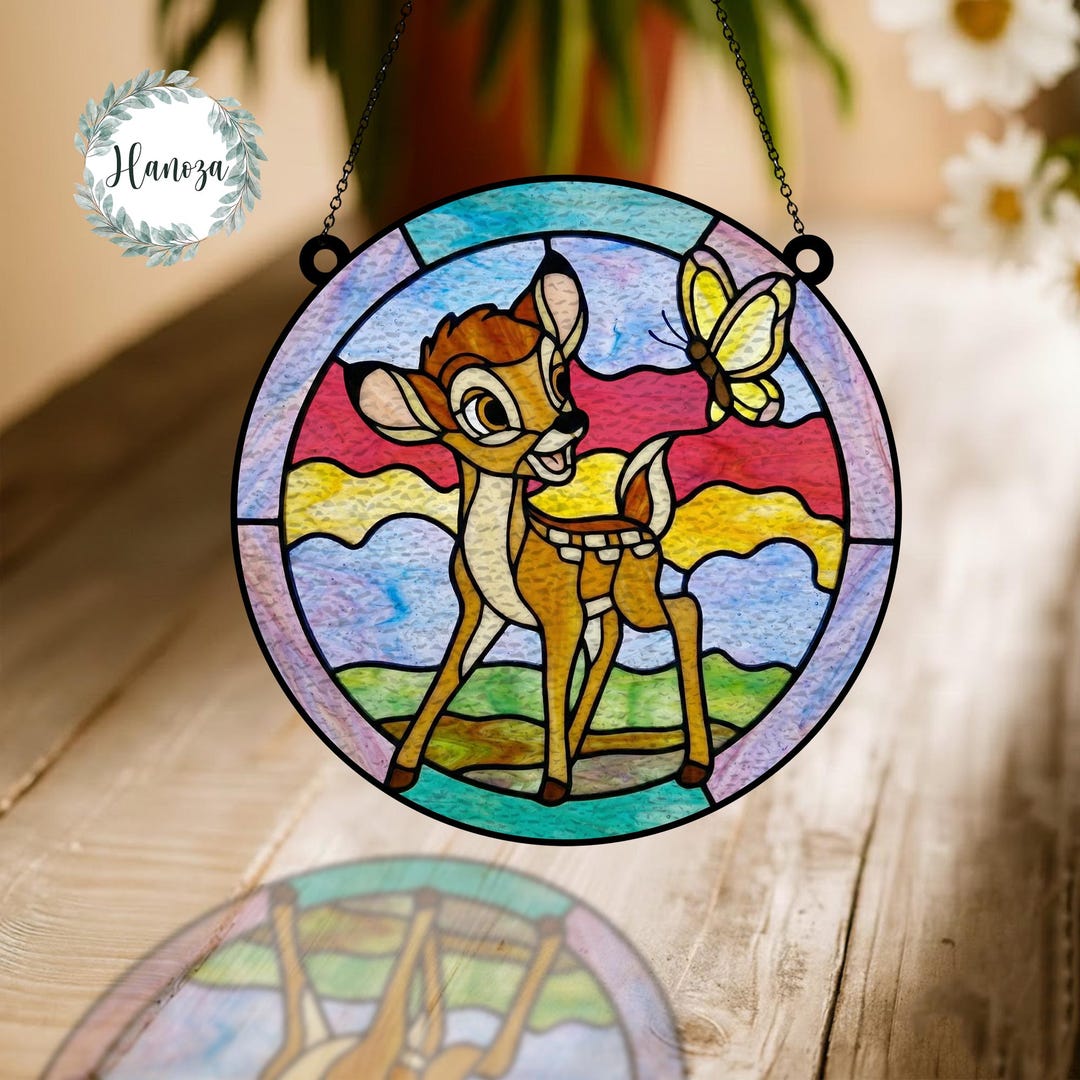 Disney Bambi Thumper Stained Glass Suncatcher, Bambi Deer Acrylic ...