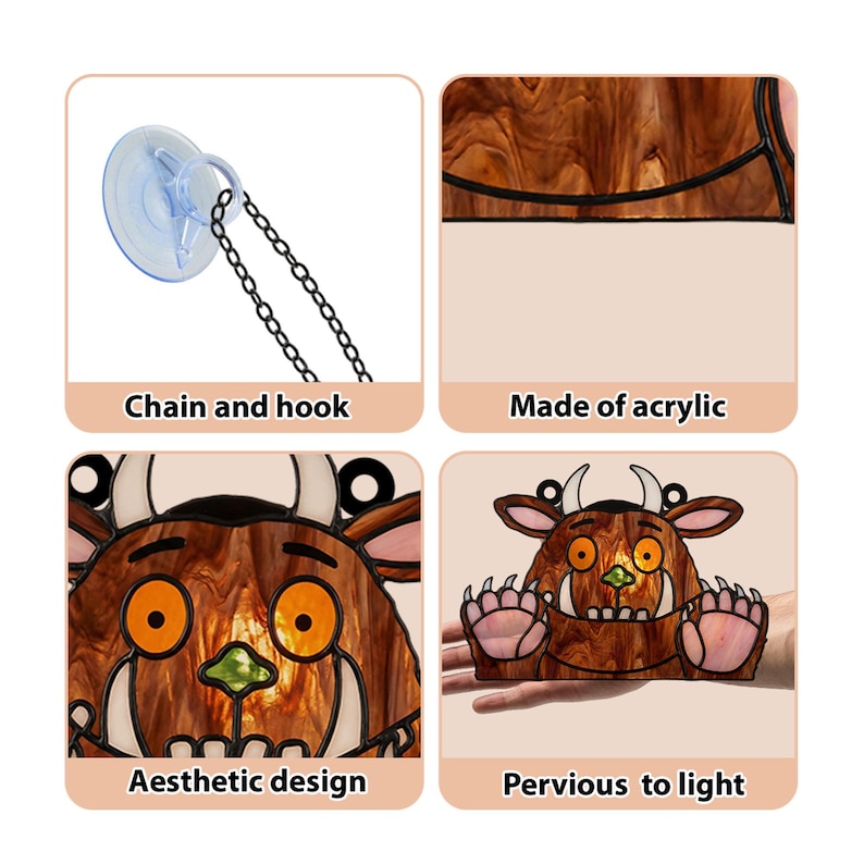 The Gruffalo Suncatcher, Storybook Character Faux Stained Glass ...