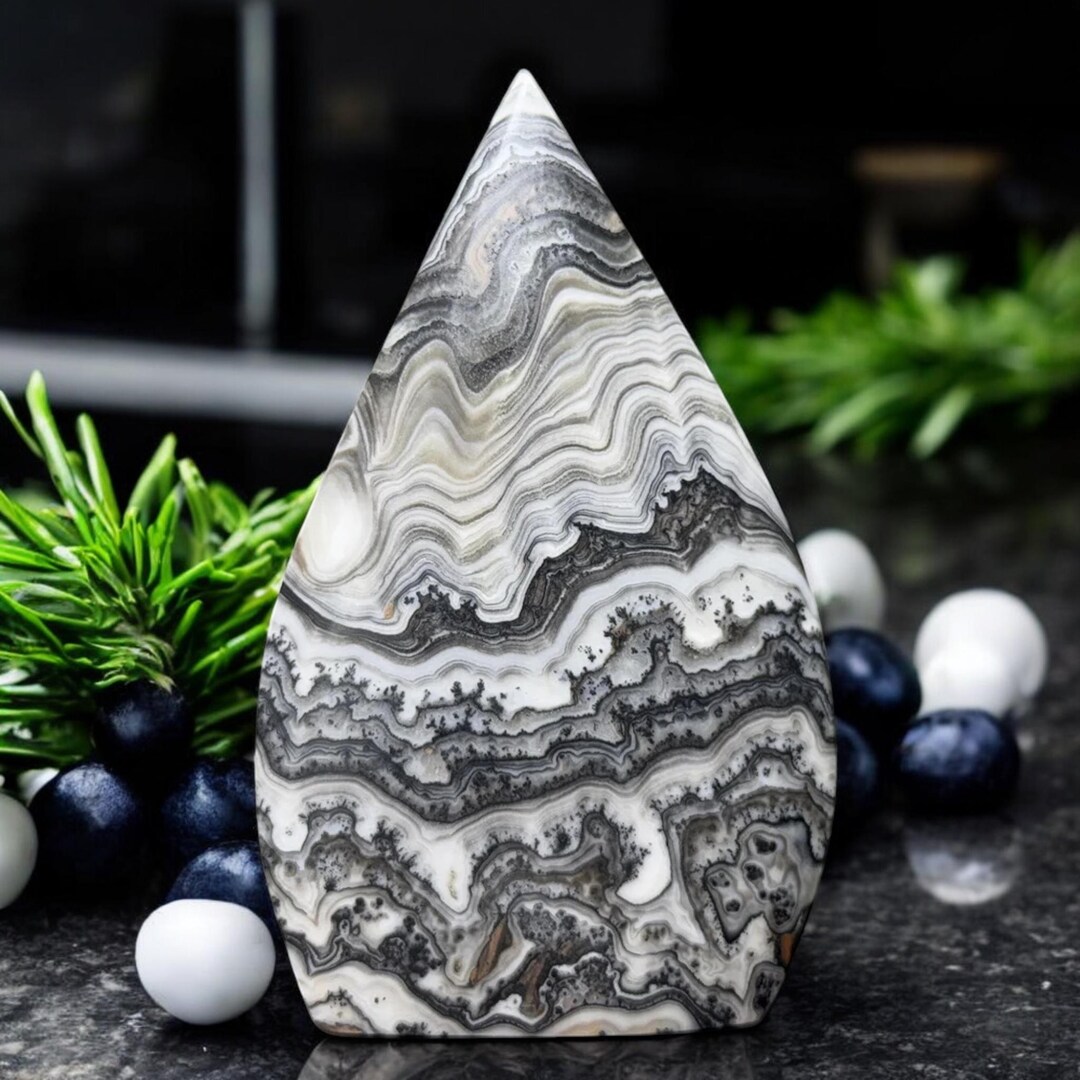 Striped Calcite Crystal Torch, Freeform Rune Stone, Energy Healing ...
