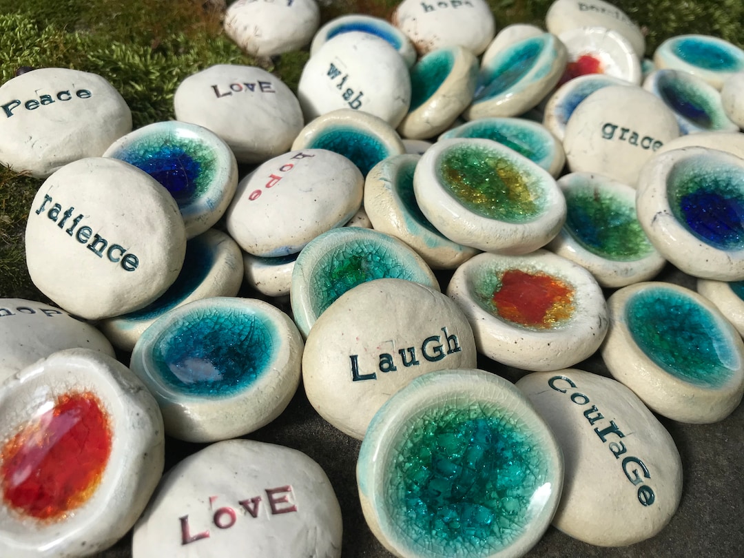 Worrystones or Focus Rocks, Pinch Pots, Meditation Gifts, or Tokens of ...