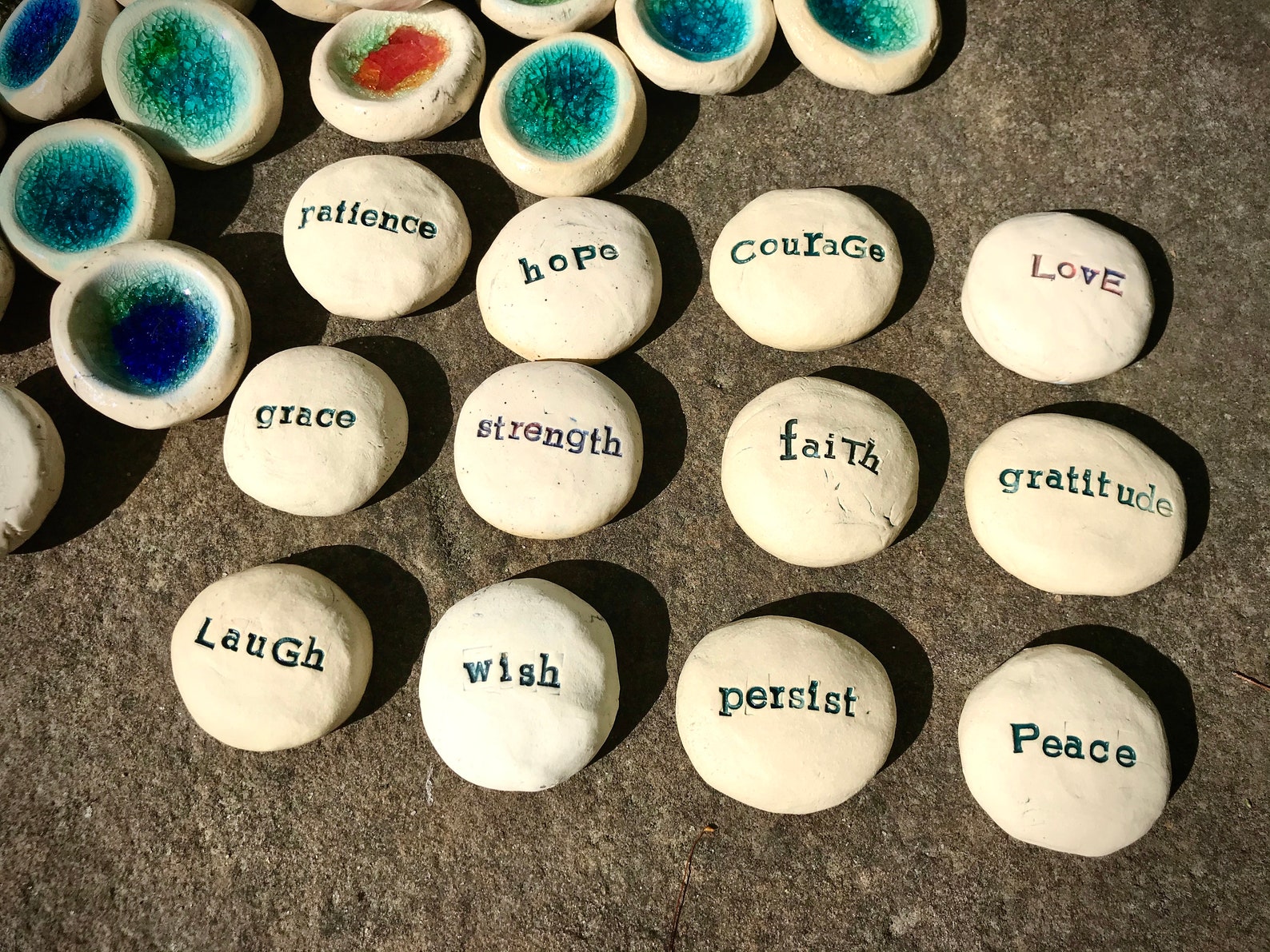 Worrystones or Focus Rocks, Pinch Pots, Meditation Gifts, or Tokens of ...