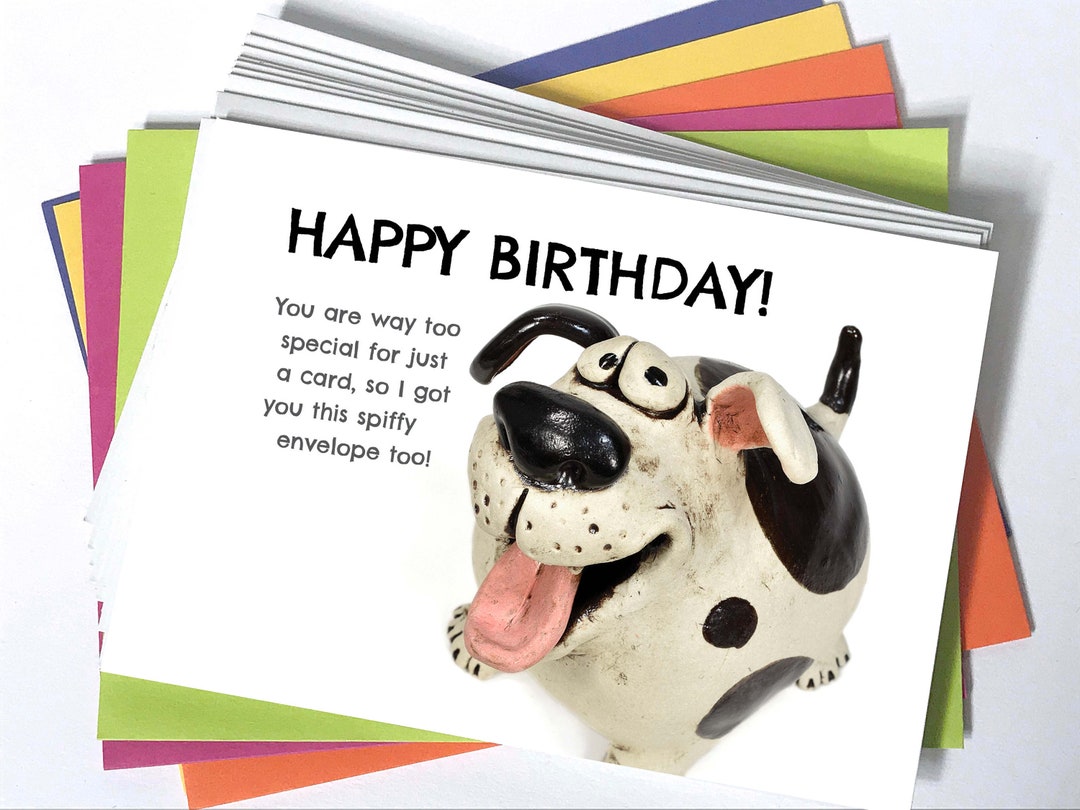 Happy Birthday Card With Funny Doggo 4.25" X 6" With Colorful A6 Sized ...
