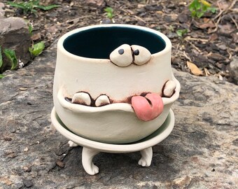 LARGE GOOFY Lime Green and Cherry Red Potbellied Pothead Succulent ...