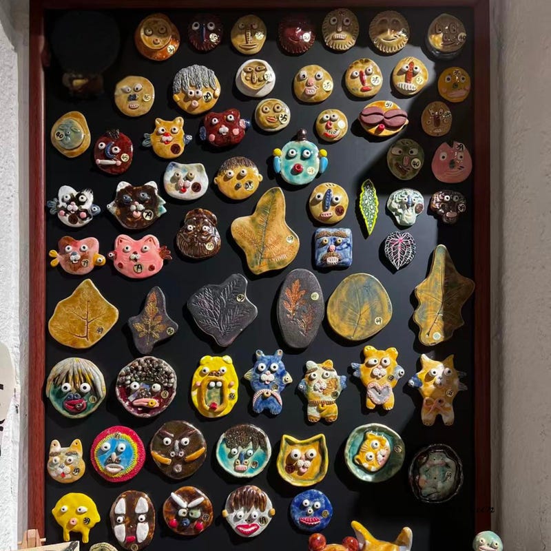 Fridge Magnets Ceramic Folk - Etsy