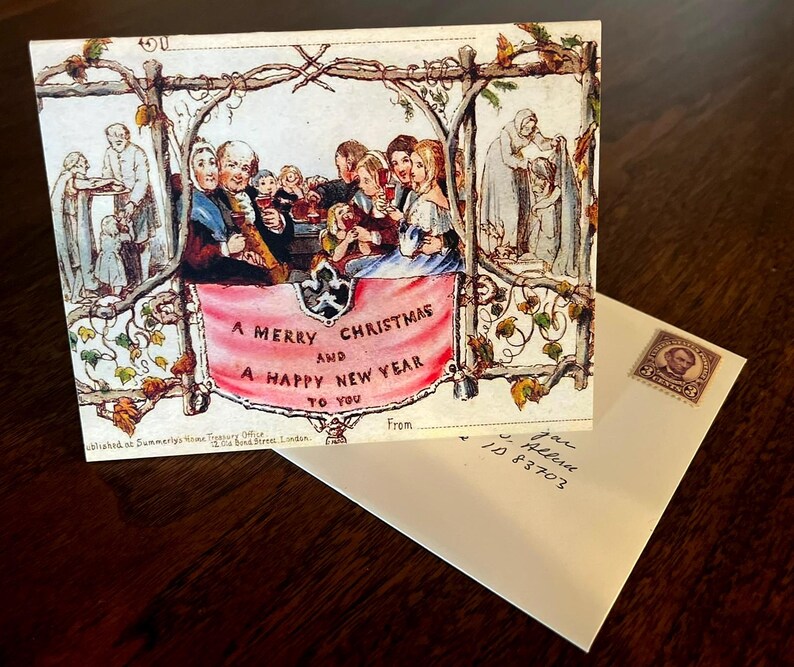 The First Christmas Card, 1843, Set of 10 Cards (232) - Etsy