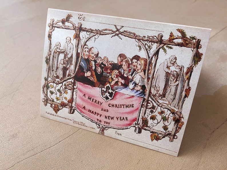 The First Christmas Card, 1843 - Etsy