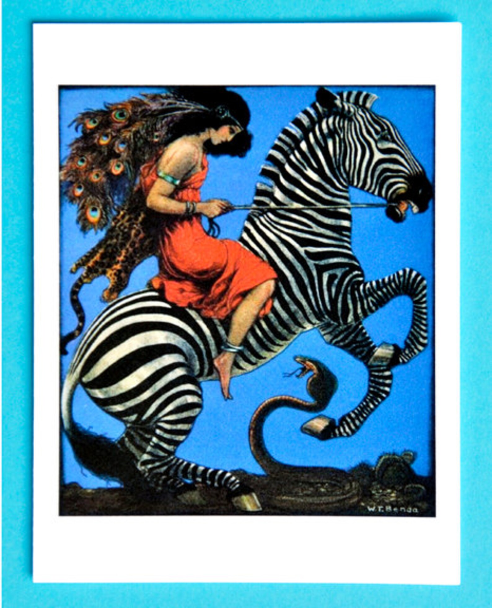Woman on a Zebra - Etsy