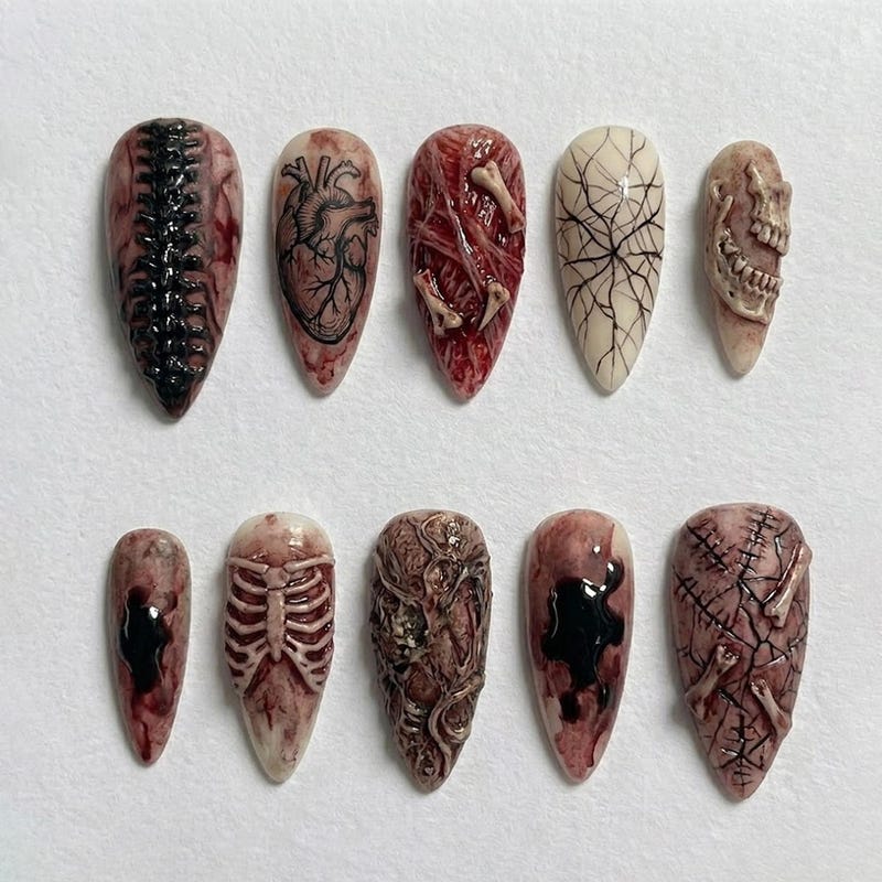 Horror Creepy Nails - Etsy