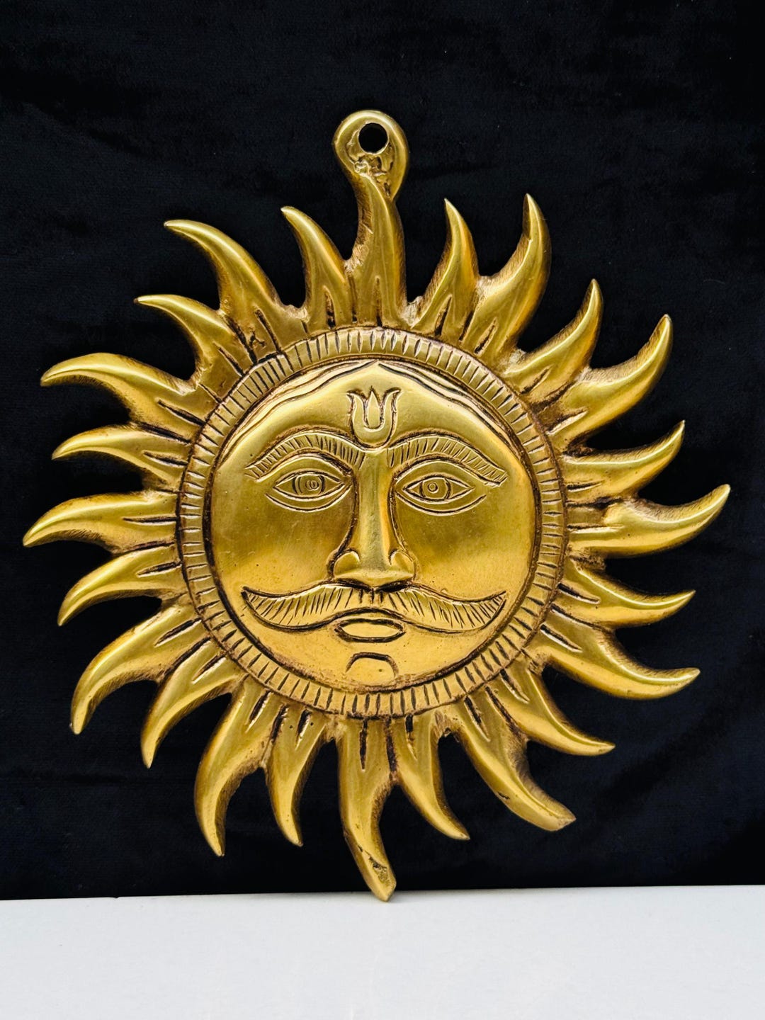 Brass Surya Dev Wall Hanging | Sun God Face Decor | Hindu Spiritual ...